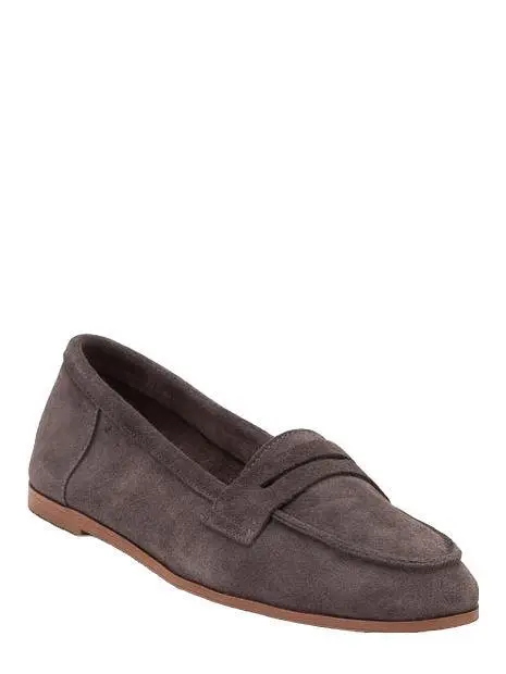 FOREVER & ALWAYS SHOES Dorothy Leather Loafer - Dark Brown Suede Leather