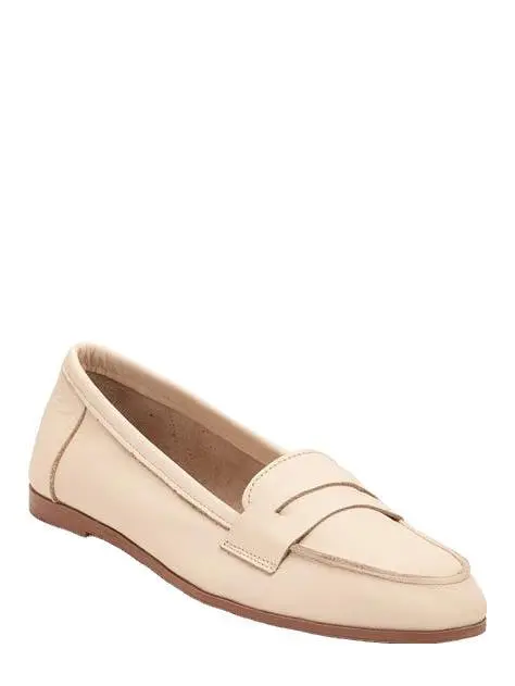 FOREVER & ALWAYS SHOES Dorothy Leather Loafer - Light Beige Leather
