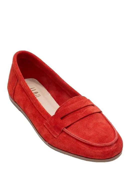 FOREVER & ALWAYS SHOES Dorothy Leather Loafer - Red Suede Leather