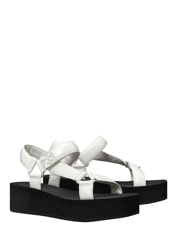 Tory Burch Mellow Platform Sandal - Optic White/silver/black