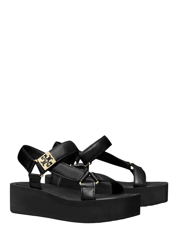 Tory Burch Mellow Platform Sandal - Perfect Black / Gold / Perfect Black