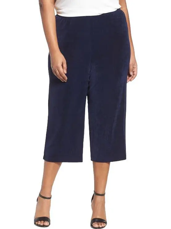 Vikki Vi High Rise Cropped Pants - Navy