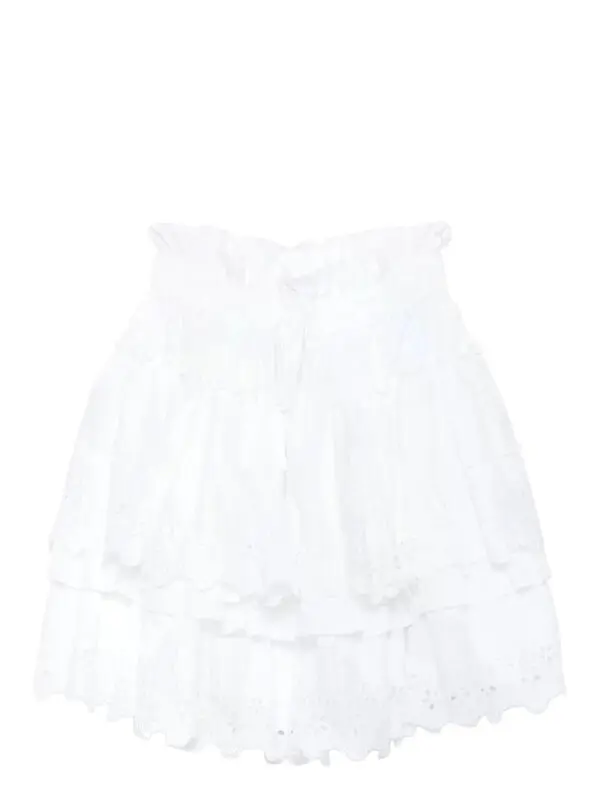 Simone Rocha Broderie-anglaise Tiered Mini Skirt - White