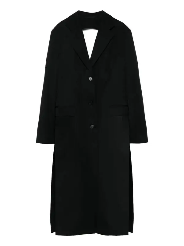 Simone Rocha Bow-detail Cutout Coat - Black