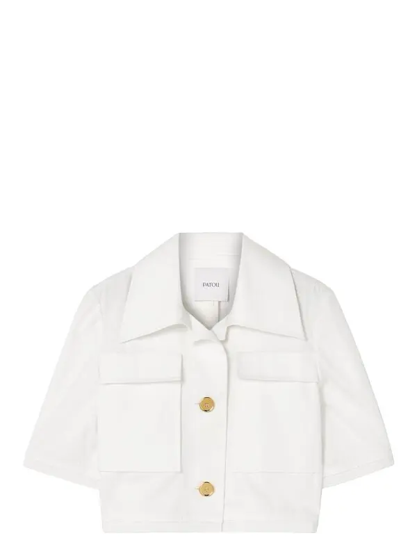 Patou Cropped Cotton-twill Jacket - White