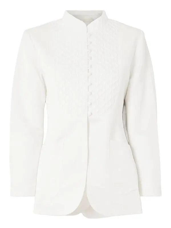 DESTREE Jenny Textured-satin Jacket - White