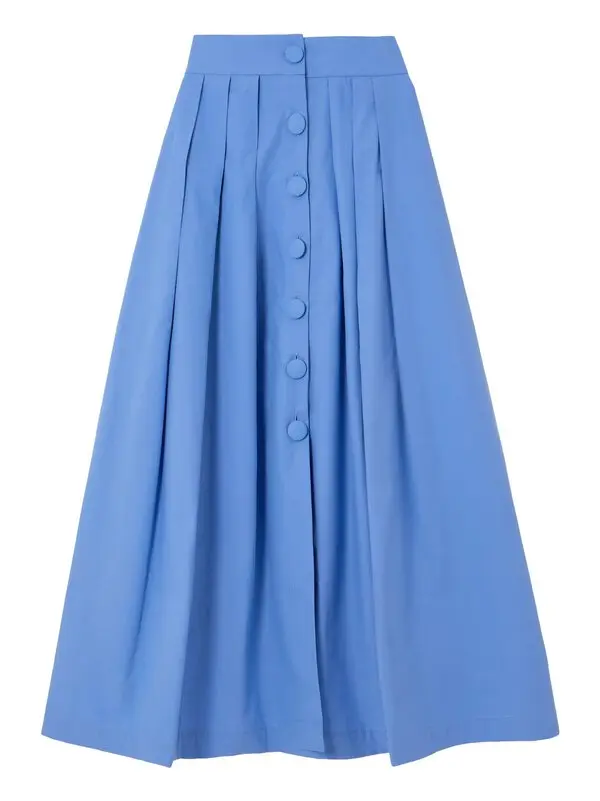 DESTREE Irving Pleated Midi Skirt - Blue