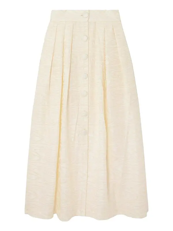 DESTREE Irving Pleated Midi Skirt - Ivory
