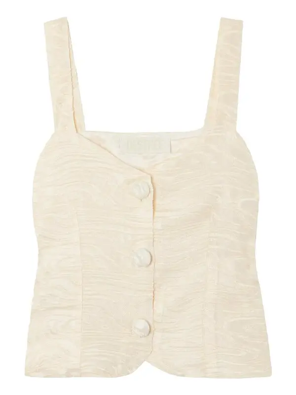 DESTREE Dora Fil Coupé Woven Tank - Ivory
