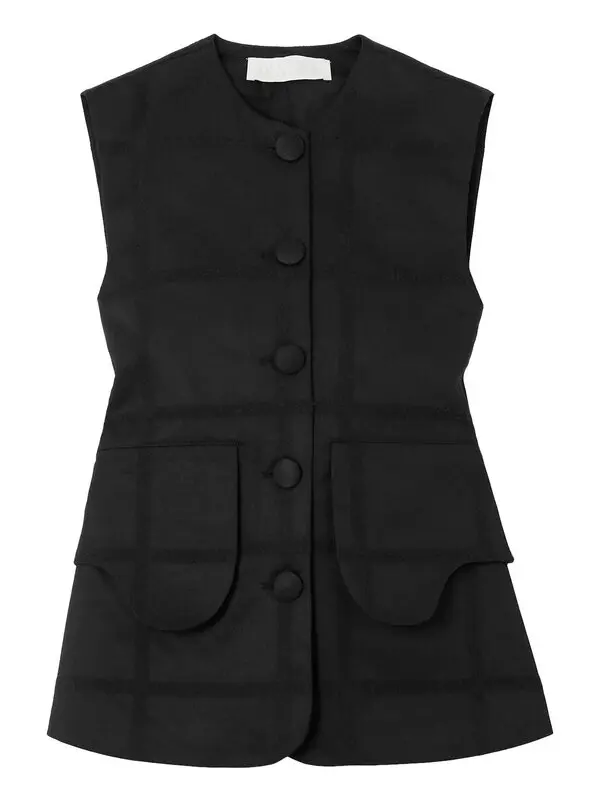 DESTREE Marianne Cotton-twill Jacquard Vest - Black