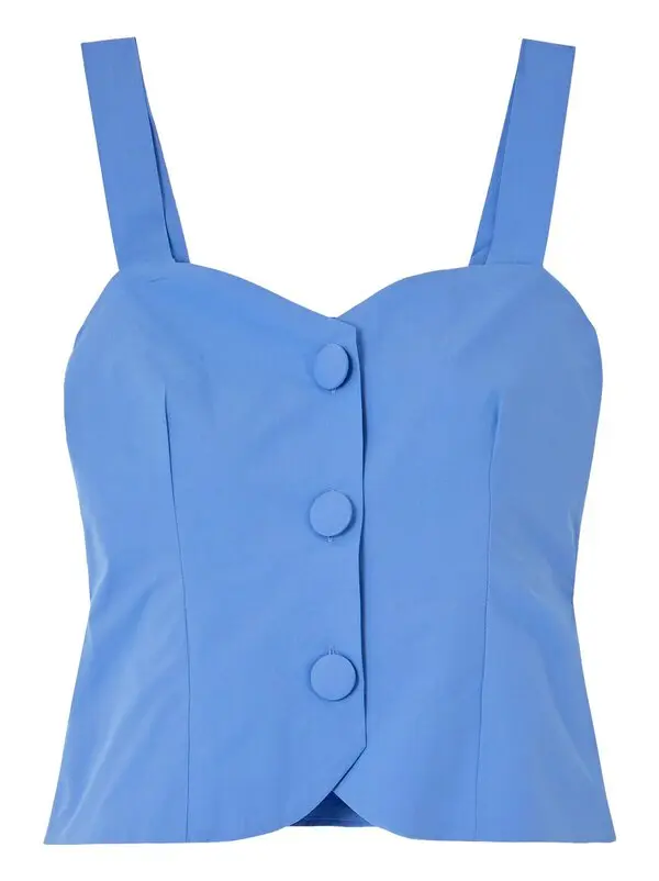 DESTREE Dora Cotton-poplin Top - Blue