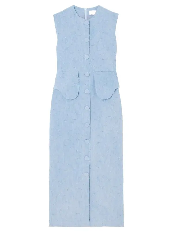 DESTREE Laetitia Frayed Denim Midi Dress - Blue