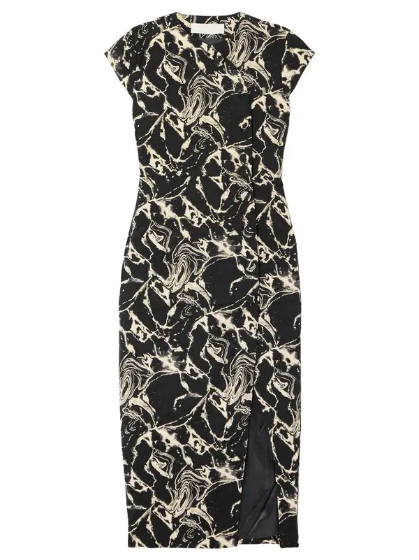 DESTREE Dorothea Cotton-blend Jacquard Wrap Dress - Black