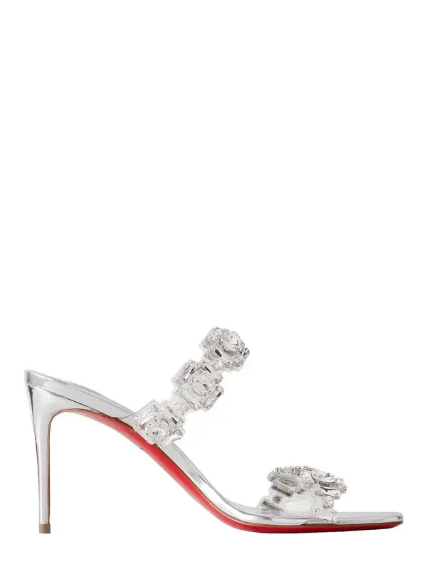 CHRISTIAN LOUBOUTIN Just Jewel 85 Crystal-embellished Sandals - Silver