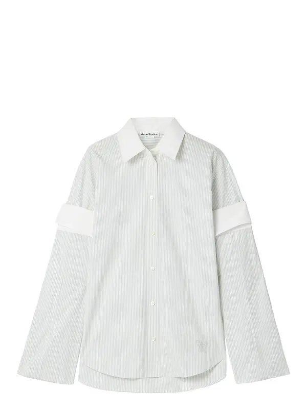 Acne Studios Layered Striped Cotton-poplin Shirt - White