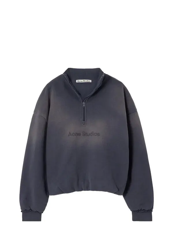 Acne Studios Embroidered Cotton-jersey Sweatshirt - Blue