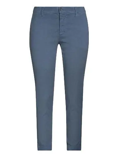 120% Lino Tapered Cropped Trousers - Blue