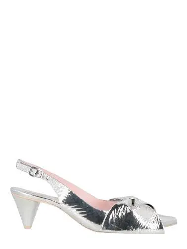 RAS Slingback Leather Pumps - Silver