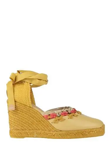 CastaÑer Pastel Leather Espadrilles - Yellow