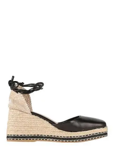 CastaÑer Leather Espadrilles - Black