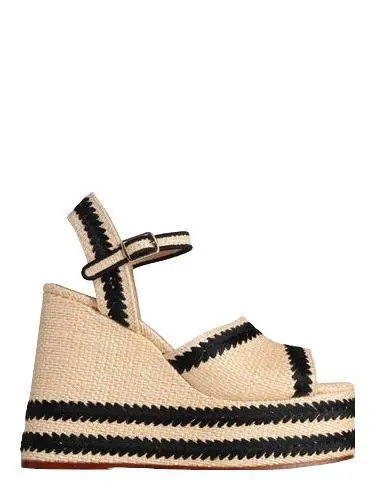 CastaÑer Raffia Wedge Sandals - Beige