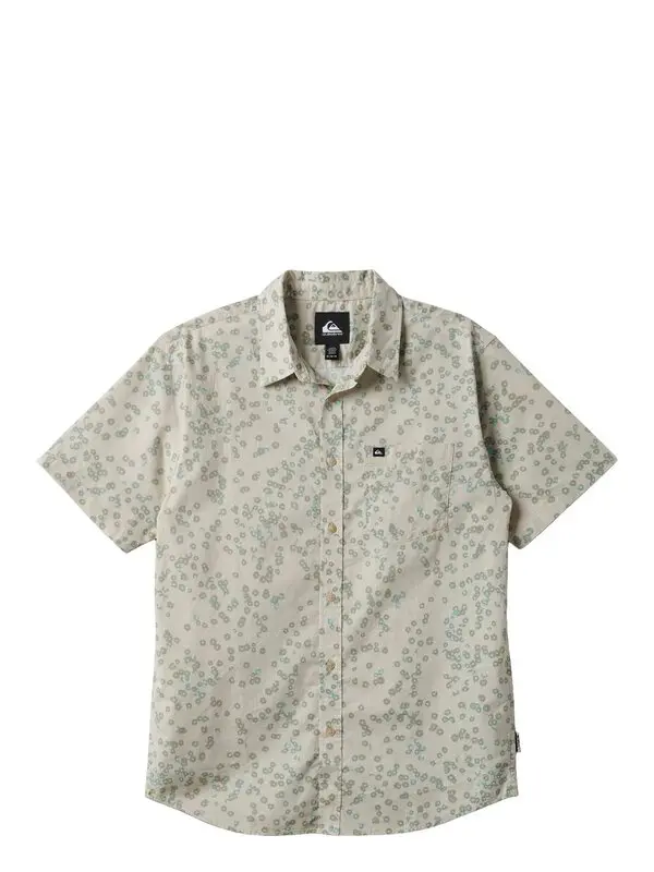 Quiksilver Cosmic Fields Classic Short Sleeve Button-up Shirt - Silver Birch