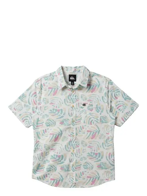 Quiksilver Shades Classic Short Sleeve Button-up Shirt - Off White