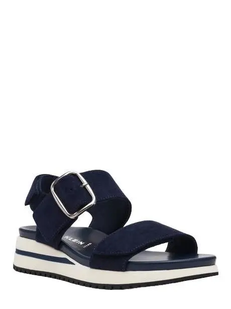 Anne Klein Evanti Platform Sandals - Navy