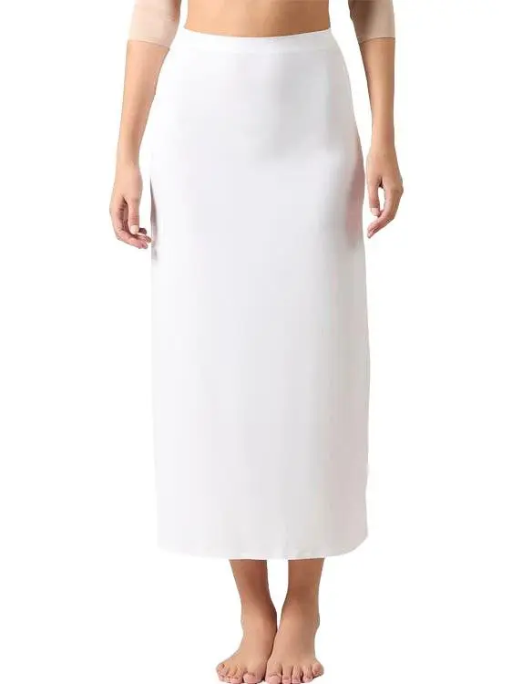 MEMOI Bonded Maxi Slip Skirt - White
