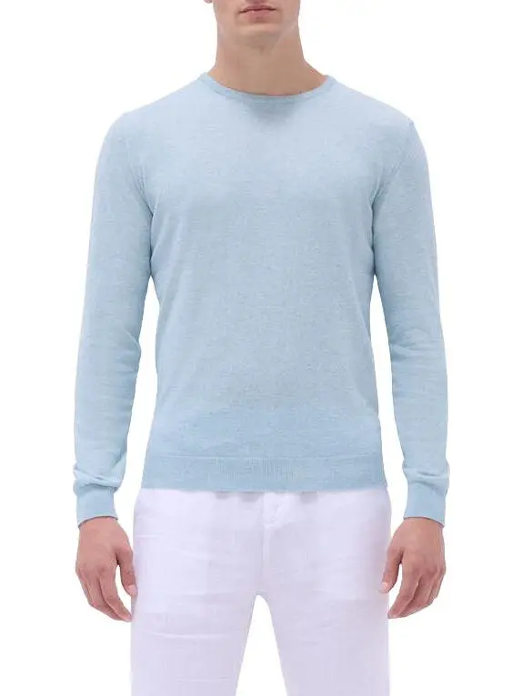 Bugatchi Cotton & Cashmere Crewneck Sweater - Celadon