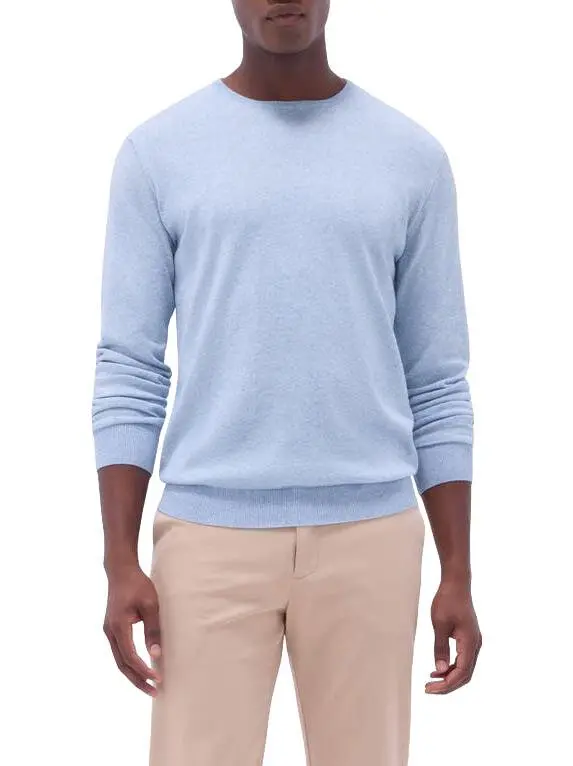 Bugatchi Cotton & Cashmere Crewneck Sweater - Riviera