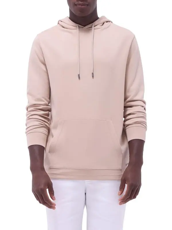 Bugatchi Cotton & Modal Blend Pullover Hoodie - Sand