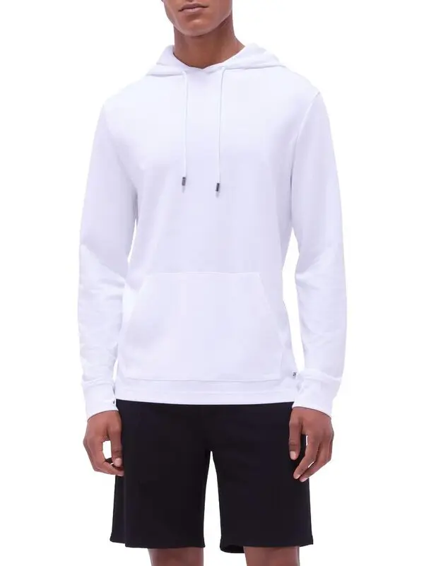 Bugatchi Cotton & Modal Blend Pullover Hoodie - White