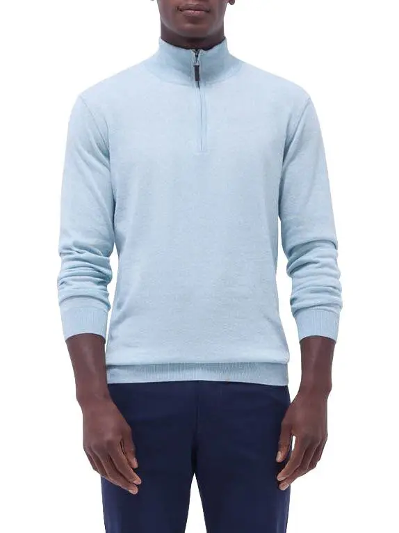 Bugatchi Quarter Zip Pullover - Celadon