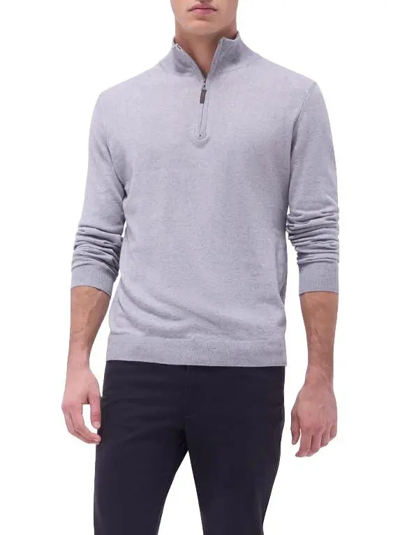 Bugatchi Quarter Zip Pullover - Platinum