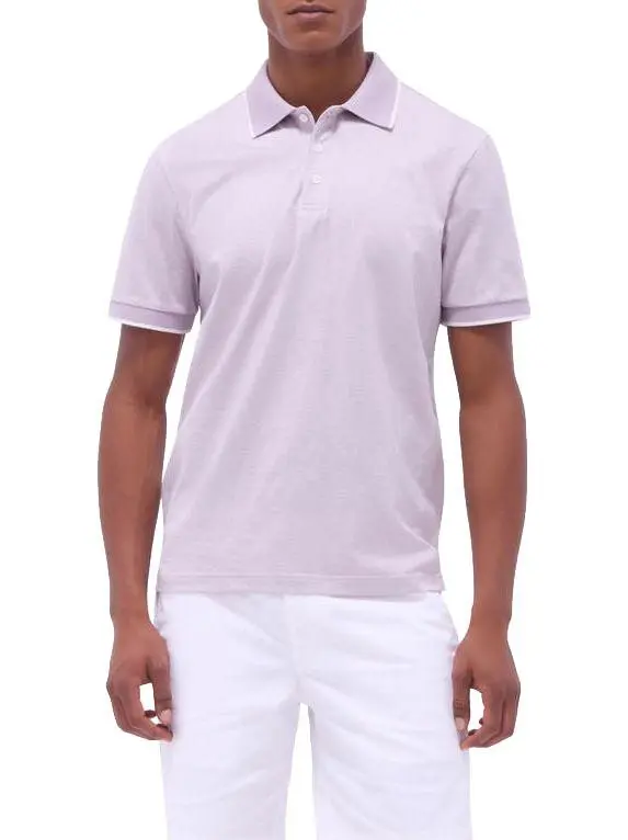 Bugatchi Tipped Piqué Cotton Polo - Lilac
