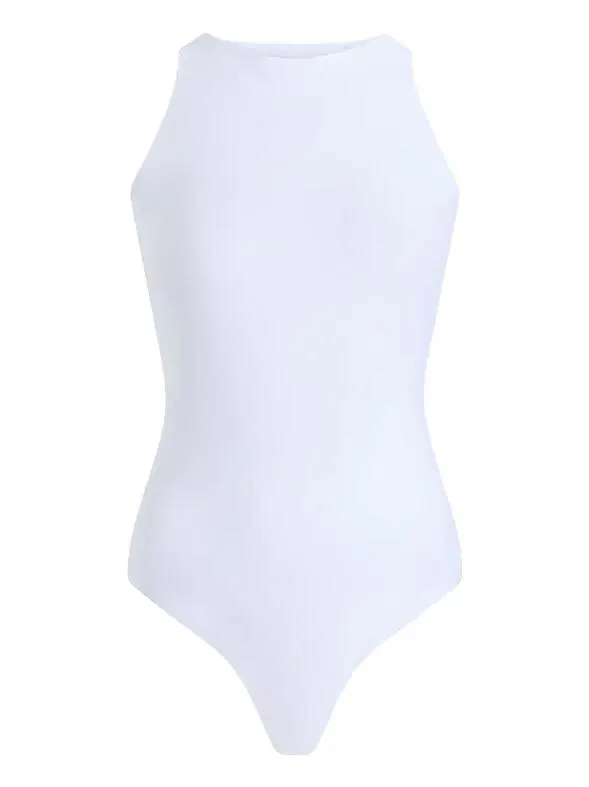 Commando Butter Crewneck Tank Thong Bodysuit - White
