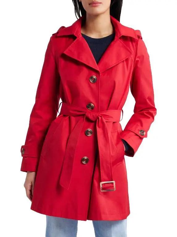 Sam Edelman Short Trench Coat - Poppy Red