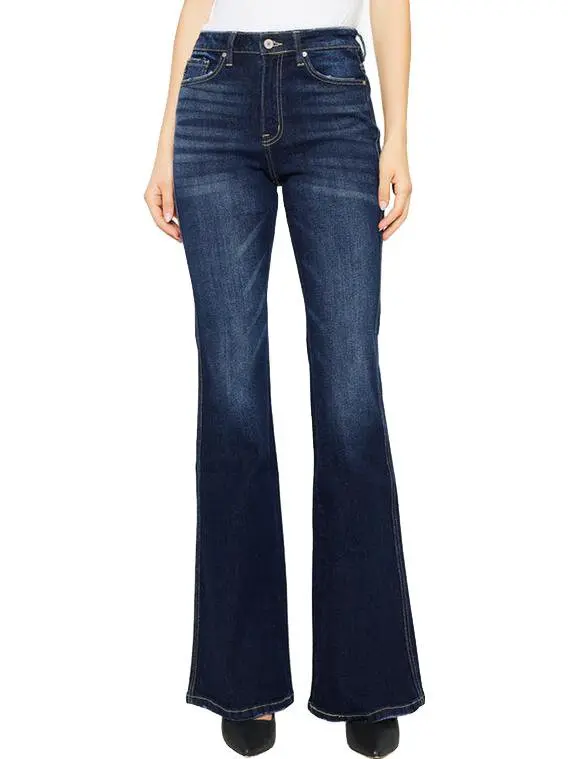 KANCAN Luke High Rise Flare Jeans - Dark Wash