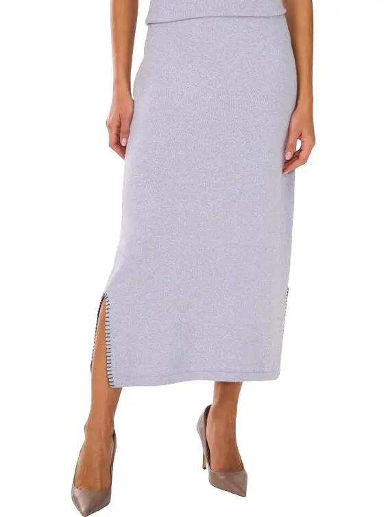 Vince Camuto Whipstitch Midi Skirt - Grey Skies