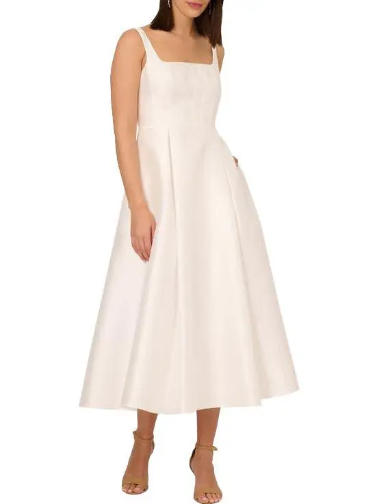 Adrianna Papell Mikado A-line Cocktail Dress - Ivory