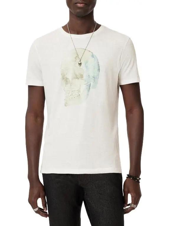John Varvatos Watercolor Skull Graphic T-shirt - Salt