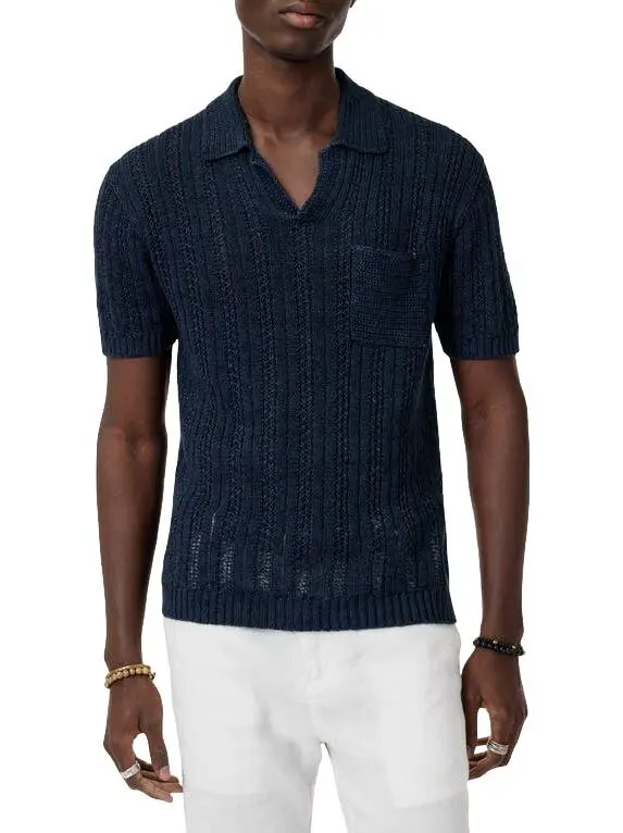 John Varvatos Odin Short Sleeve Sweater - Navy