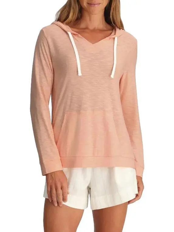 FREE FLY Oversized Slub Knit Hoodie - Light Coral