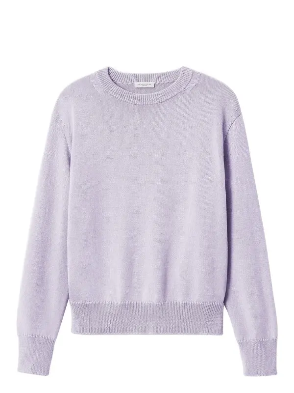 Lafayette 148 New York Cotton-silk Crewneck Sweater - Arctic Amethyst