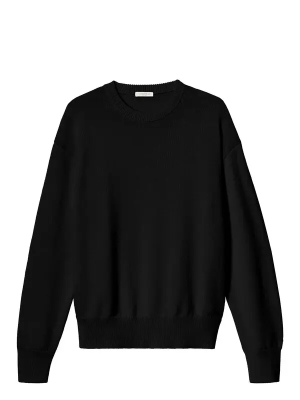Lafayette 148 New York Petite Cotton-silk Crewneck Sweater - Black