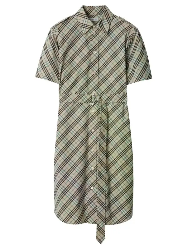 Burberry Check Cotton Shirt Dress - Neutrals