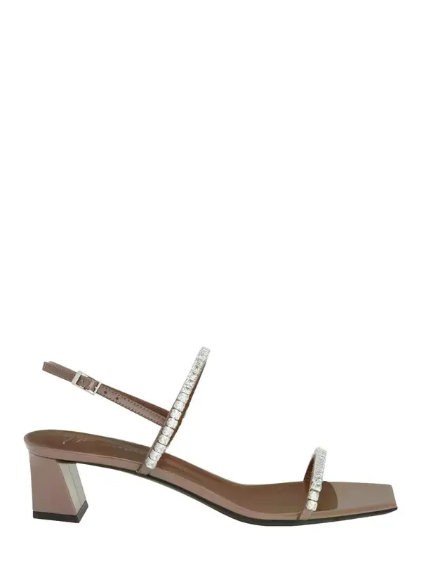 GIUSEPPE ZANOTTI 45mm Valentiine Crystal Slingback Sandals - Grey