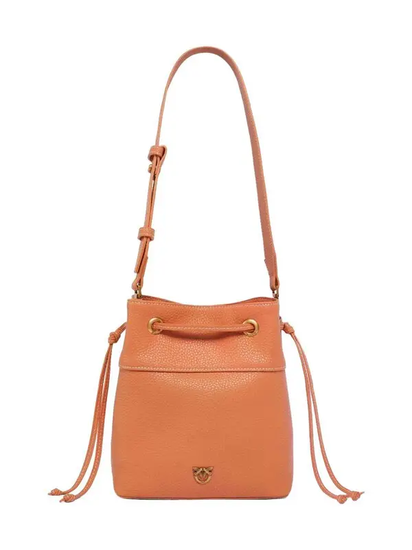 Pinko Logo Plaque Bucket Bag - Orange