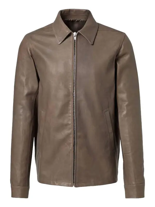 Rick Owens Brad Leather Jacket - Grey